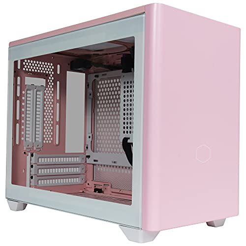 Cooler Master MasterBox NR200P Mini ITX Computer Case - Tempered Glass Side Panel, Superior Cooling Options, Vertical GPU Display, Tool-Free 360 Degree Accessibility - Flamingo Pink