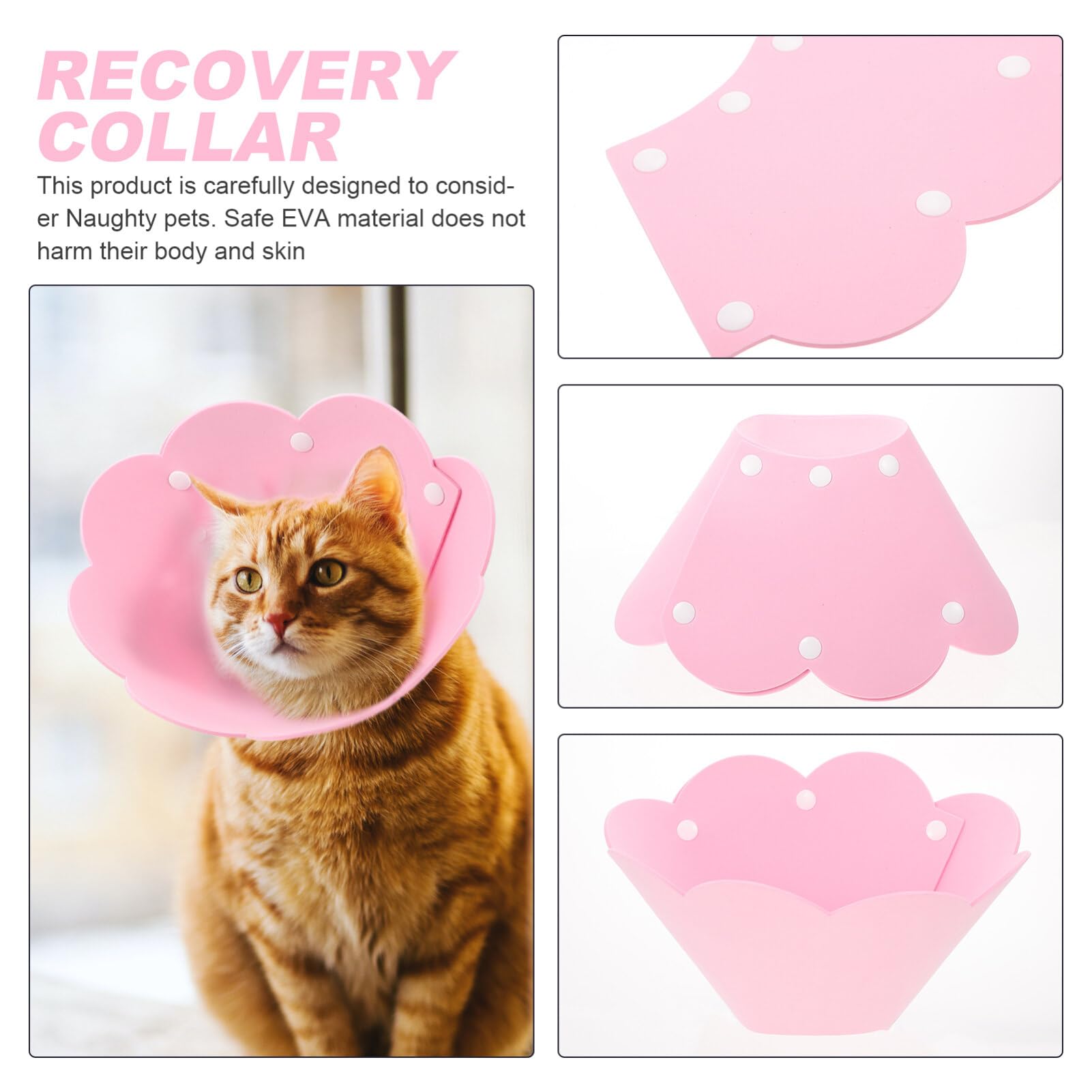 ULTECHNOVO Cat Recovery Collar, Cat Recovery Collar Protective Cat Collar Cat Cone Collar Licking Collar Cat Neck Cone Kitten Recovery Collar Pet Eva -Scratch