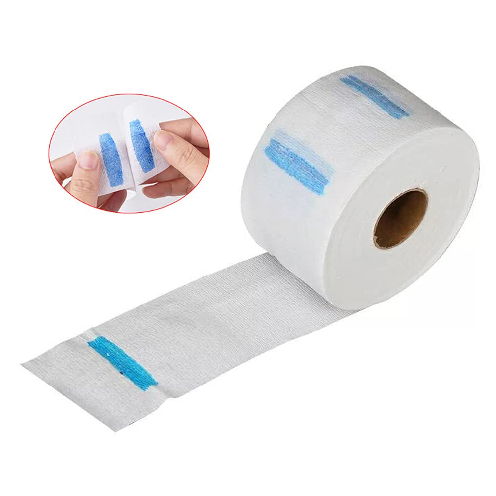 2 Rolls Disposable Barber Scarf Paper Stretchy Neck Strips Wraps Band Hairdressing Tools for Spa Massage Hair Cutting Styling Salon Supplies, White (100 pcs per roll)