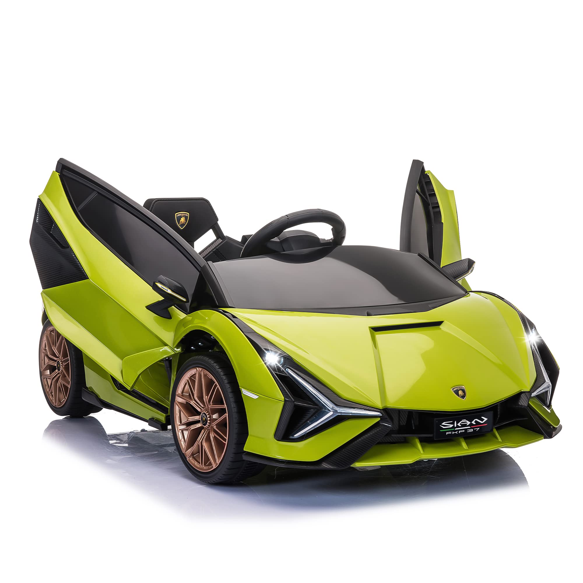 12V Licensed Lamborghini SIAN Electric Car Ride On Toy by TOBBI,Kids Electric Vehicle for 3-8,Electric Vehicles Battery Powered Sports Car w/Parent Remote Control,Spring Suspension,LED Lights