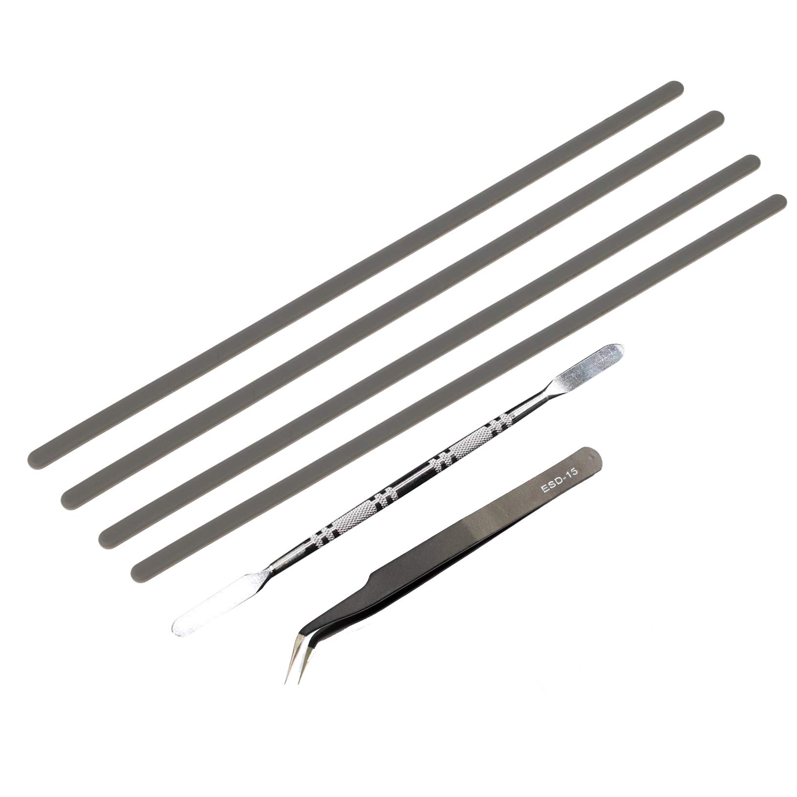 4 PCS Non-Slip Bumper Feet Strips,OBKJJ Notebook DIY Bumper Feet Replacement Tool(Metal Crowbar×1,Tweezers×1) for Dell Inspiron |15 7569 7579|5368 5378|7460 7472 7560 7572 |7368 7378 |1