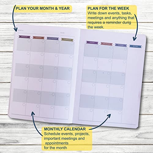 12 Months Undated Planner Daily Weekly And Monthly Hourly Scheduling to Hit Your Goals,8.3 x 5.8" Faux Leather Hardcover, Start Any Time (orange)