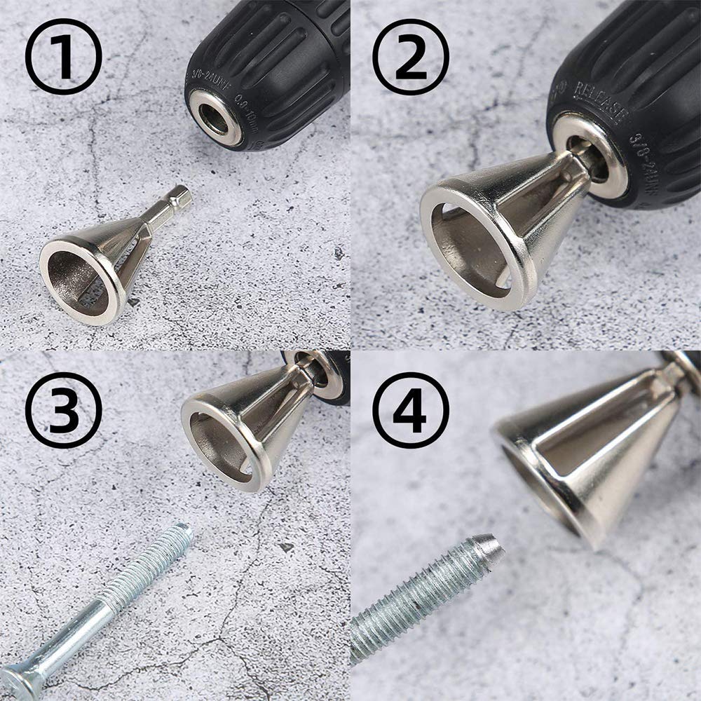Deburring External Chamfer Tool Stainless Steel Remove Burr Tools,6pcs Countersink Drill Bit,4pcs Deburring Metal Wood Drill Bit set,90 Degree Center Punch Tool Set For Wood Quick Change Bit(11 Pack)