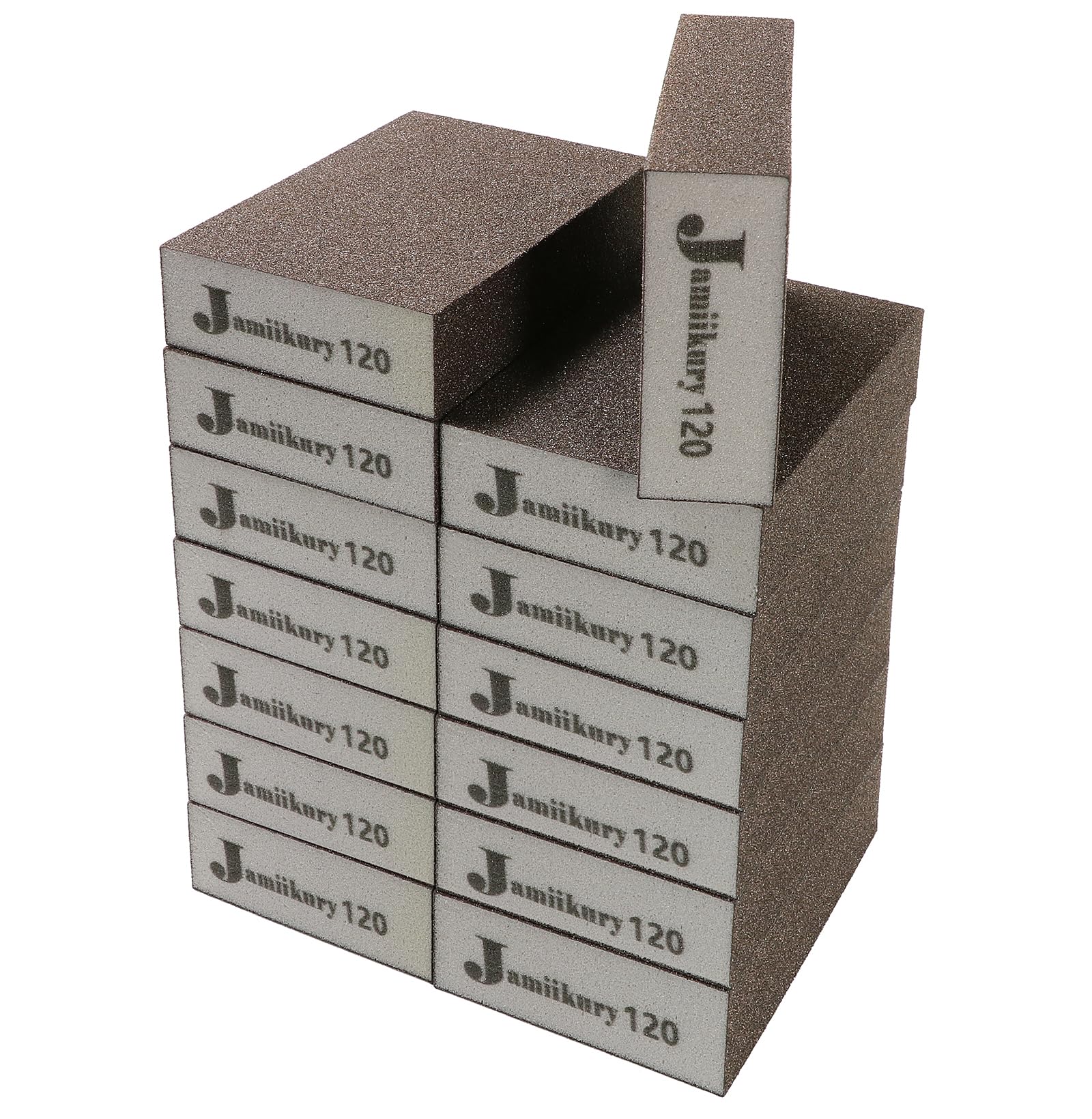 16Pcs 120 Grit Sanding Blocks, Jamiikury Fine Sanding Sponge Washable and Reusable, Wet Dry Sandpaper Sponge for Wood Metal FurniturePaint and Drywall