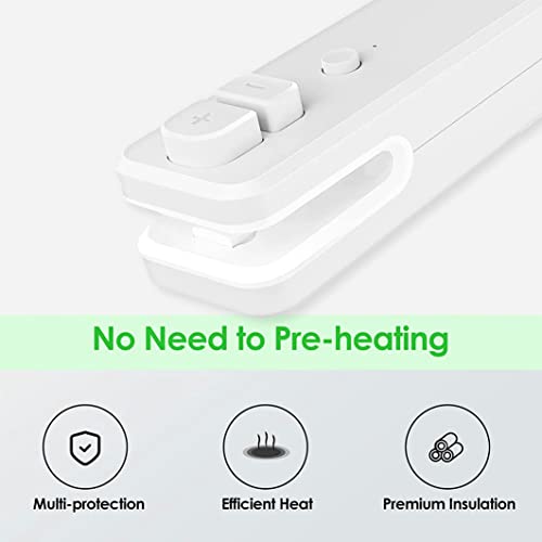 3 in 1 Mini Bag Sealer,Rechargeable Handheld Plastic Bag Resealer,with Cutter 3 in 1 Heat Portable Vacuum Sealers Kitchen Gadget for Chip Bags, Plastic Bags, Snack Freshness Food Storage（USB Cable)