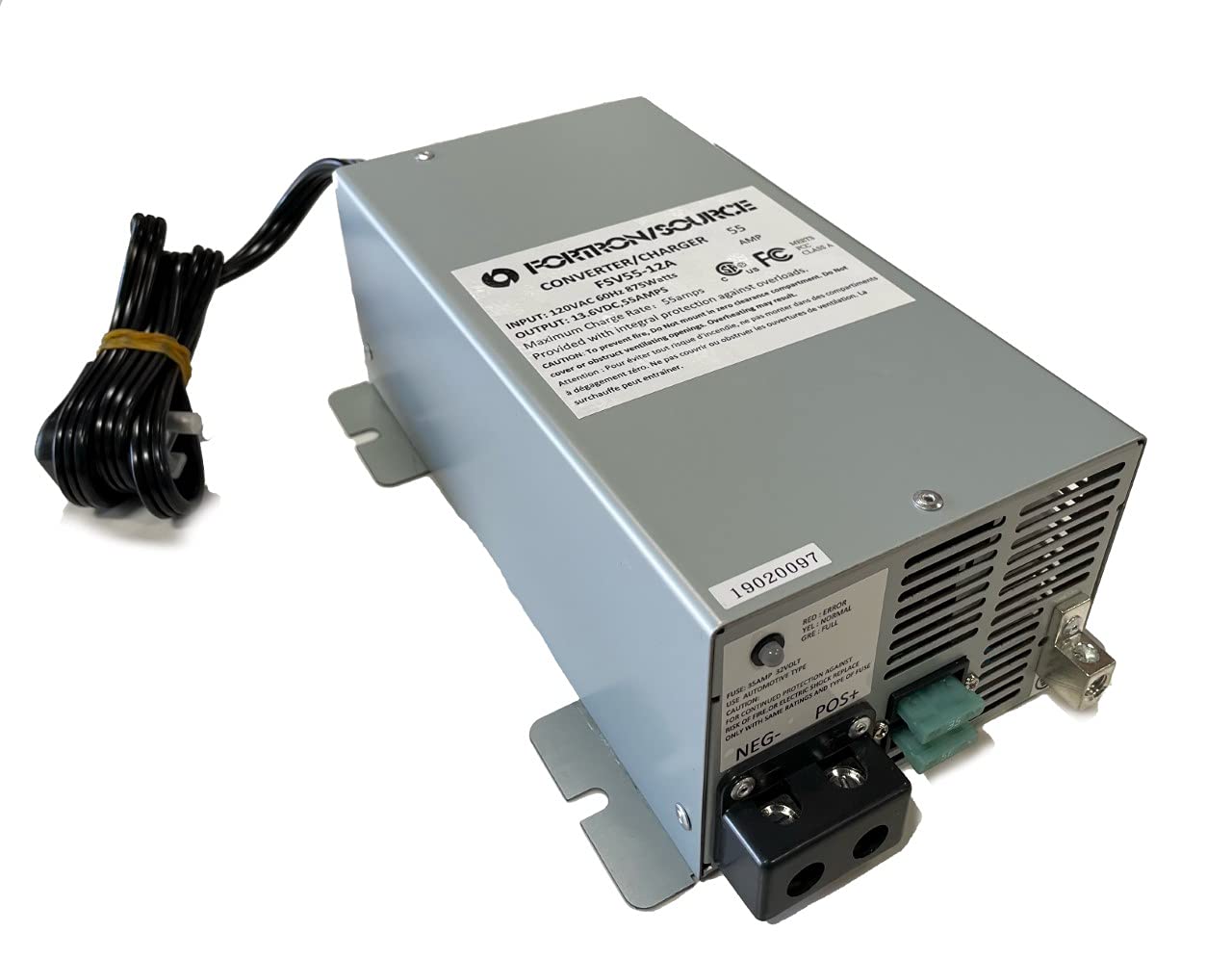 Fortron Source 45Amp RV Converter Charger SRV Series 45A Recreational Vehicle Power Supply AC-DC Converts 120VAC to 13.75VDC FSV45-12A