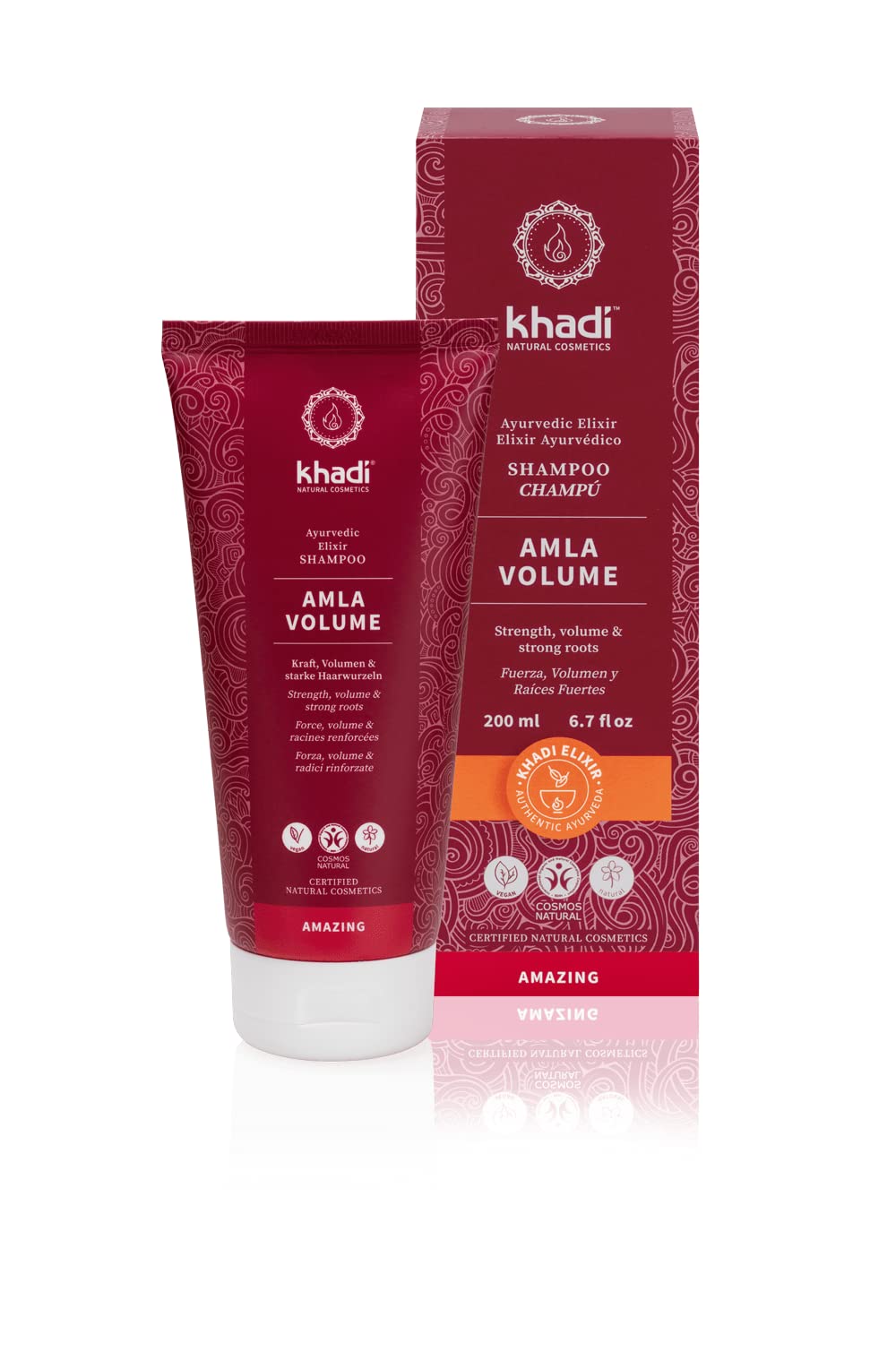 khadi AMLA Ayurvedic Shampoo - 100% Natural, Silicone & Sulfate-Free, Promotes Hair Growth & Shine, Prevents Hair Loss & Gray Hair, Conditioning Vegan Organic Beauty 6.7oz