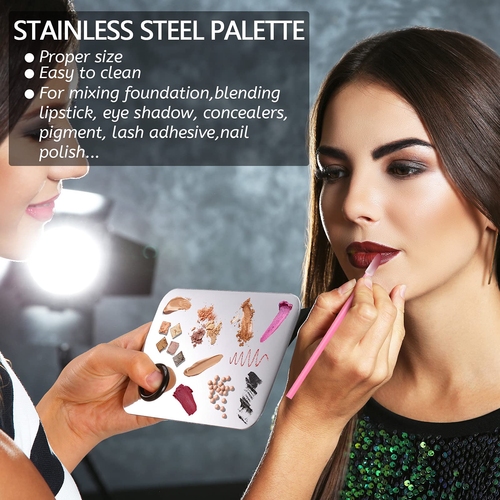 268 Pieces Disposable Makeup Tools Kit, Includes Eyeliner Brushes Makeup Short Waterproof Cape Stainless Steel Palette Mascara Wands Lipstick Applicators Plastic Organizer Box Bag Armband Cleaner