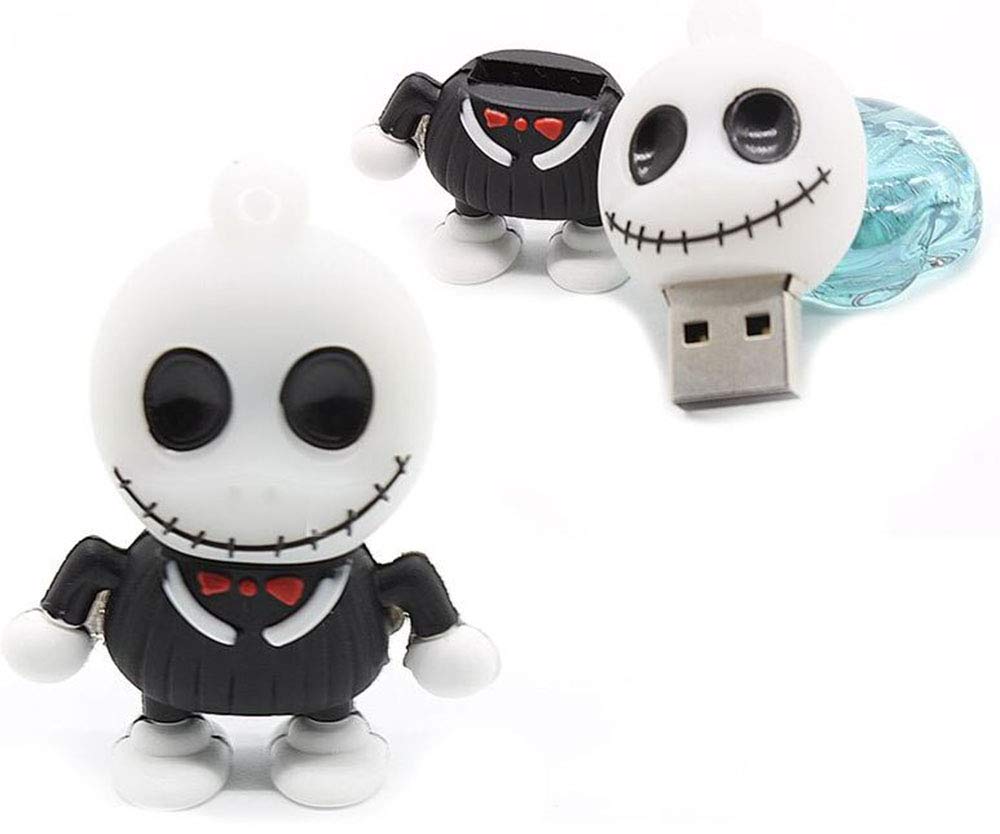 2.0 Jack Skellington Skeleton 32GB USB External Hard Drive Flash Thumb Drive Storage Device Cute Novelty Memory Stick U Disk Cartoon