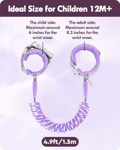 LilKisThk Child Leash, Backpack Leash for Toddlers 2 Pack, Kid Leashes Safety Harness with Key Lock, Baby Leashes Anti Lost Wrist Links (Blue+Purple)