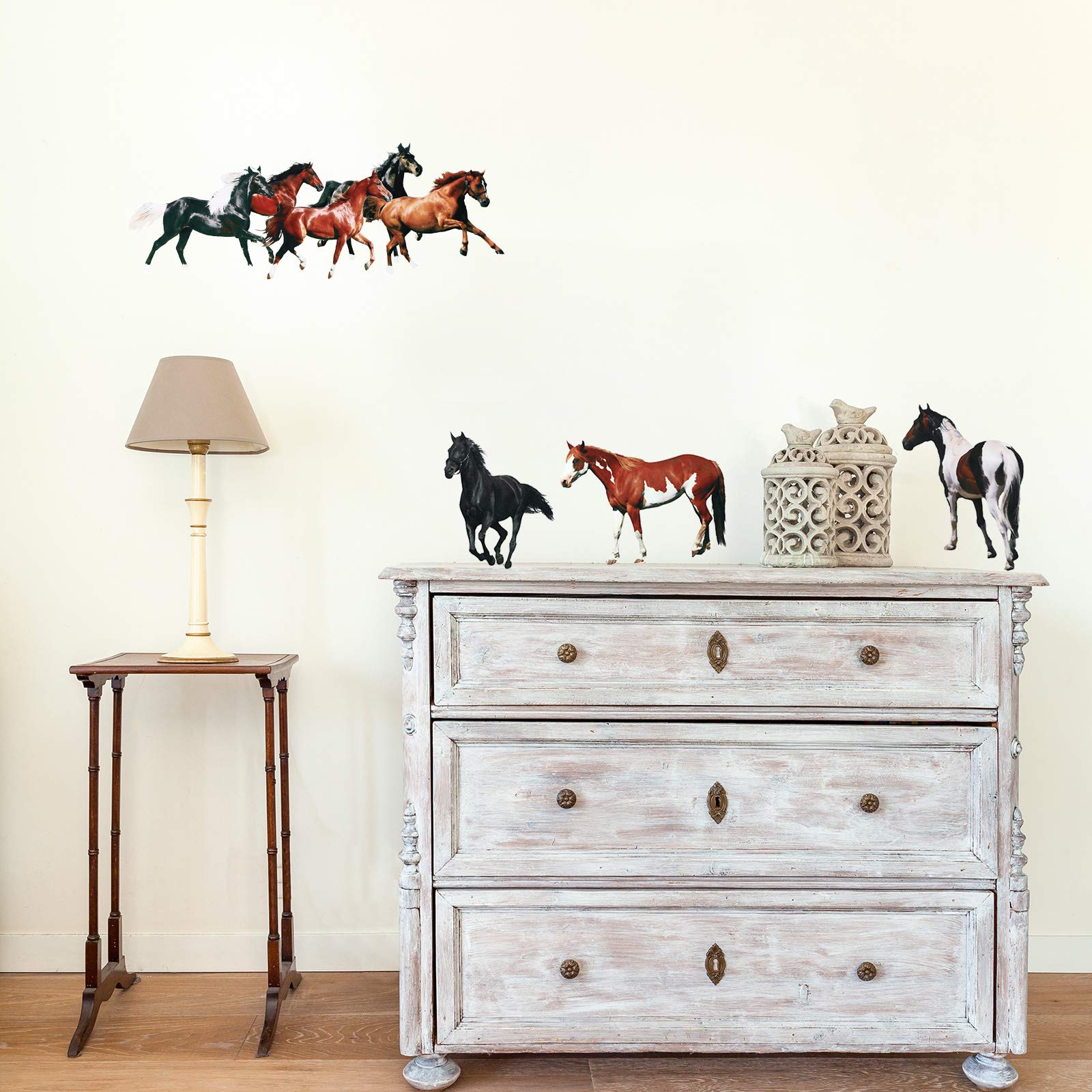 30 Pieces Horse Wall Decals Wild Horse Decor Stickers Wall Decals for Decoration, 11.8 by 7.8 Inch