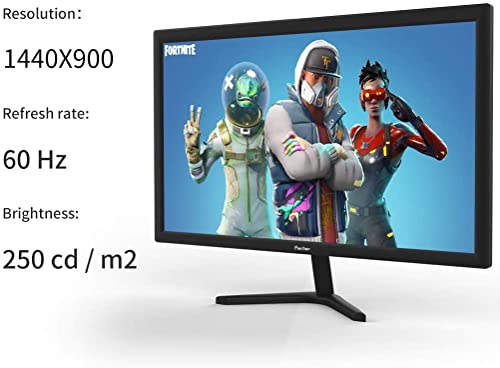 19 Inch PC Monitor(1440x900),60 Hz, 5 ms,Brightness 250 cd/m²,Built-in Speaker,HDMI & VGA Interface,Display Screen for Laptop/PS3/PS4/X-Box/PC,Black,Prechen