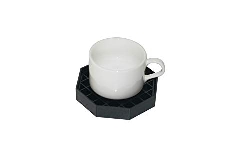 Caspian 4.5" Drip Trays Octagon Coffee/Tea/Wine Plastic Tray with Honeycomb Lattice, 4 Pieces