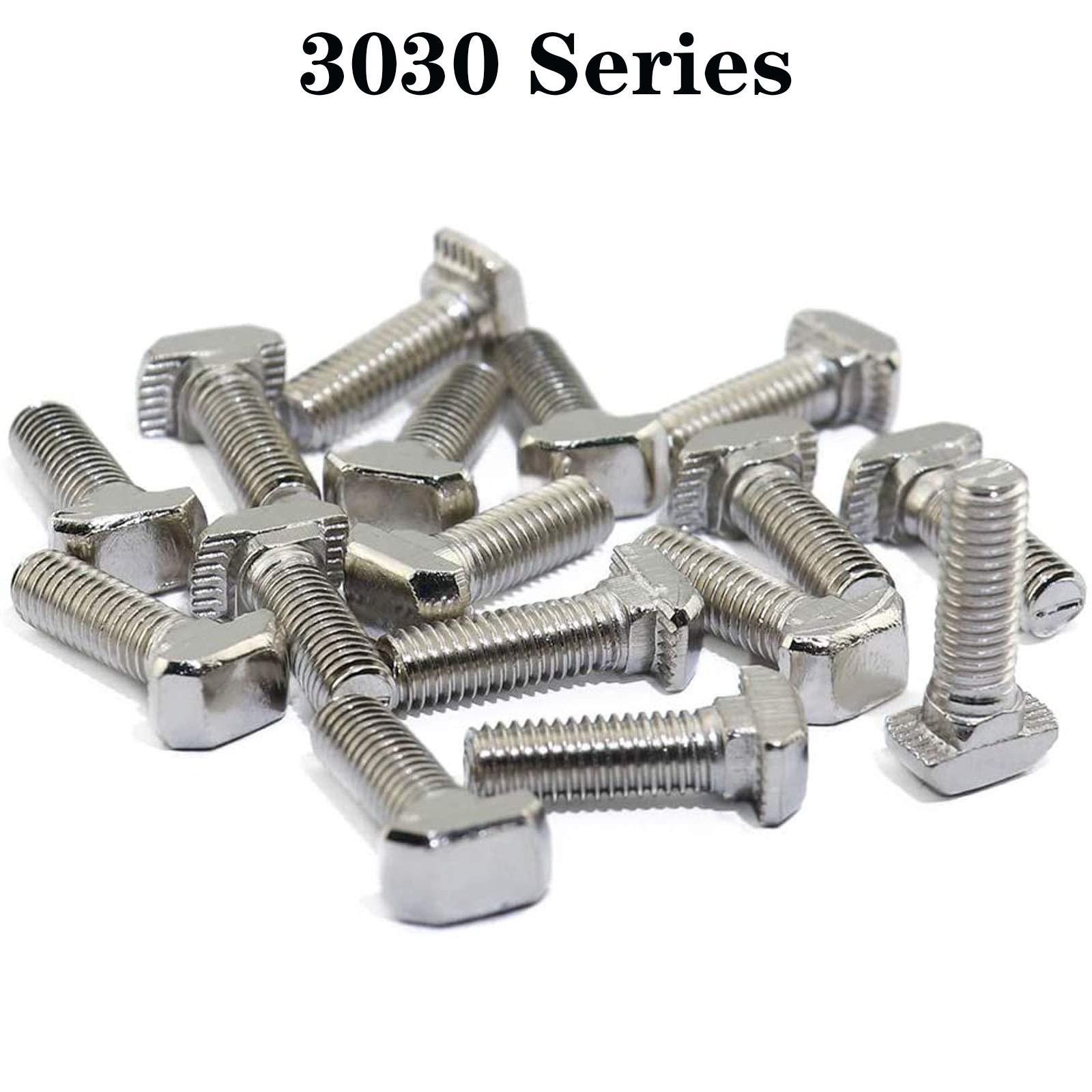 20 Pcs M6 x 25mm Thread T Slot Drop-in Bolt T-Bolt Hammer Head Bolt T Screw Stud for 3030 Series Standard 8mm T-Slot Aluminum Extrusion Profile (3030 Series)