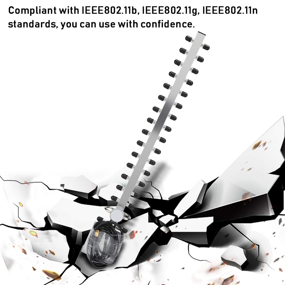 2.4G Directional Antenna,20dBi High Gain 2.4GHz Antenna 13 Unit Directional Antenna, Router Network Card Outdoor Antenna