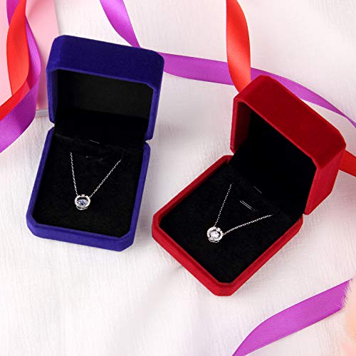 Lamoutor 4Pcs Velvet Necklace Pendant Gift Box Jewelry Gift Box