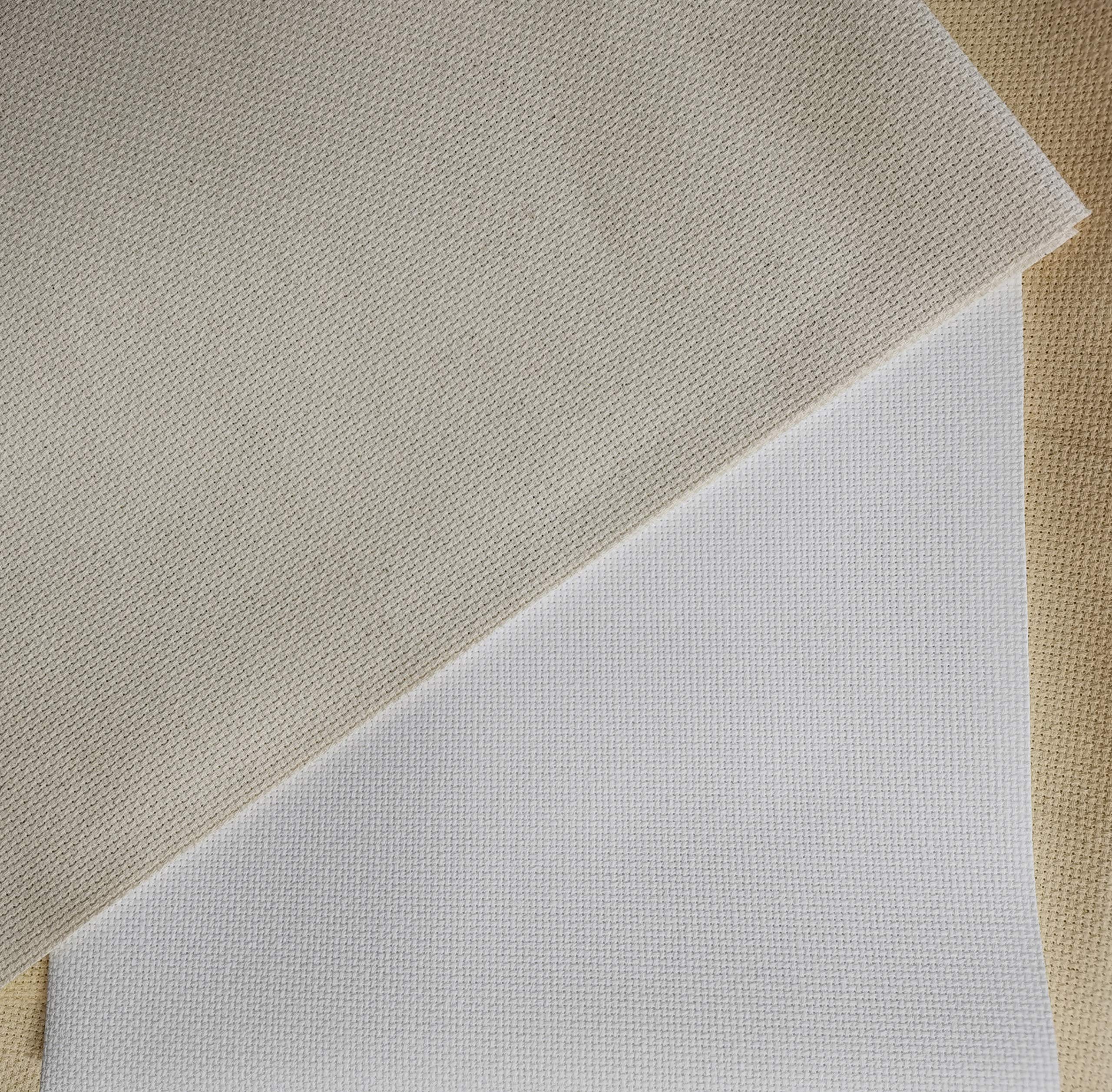 19" x 28" 14CT Counted Cotton Aida Cloth Cross Stitch Fabric (Natural-Ecru)