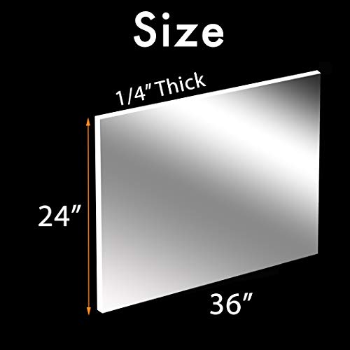 2-Pack 24 x 36” Clear Acrylic Sheet Plexiglass – 1/4” Thick; Use for Craft Projects, Signs, Sneeze Guard and More; Cut with Cricut, Laser, Saw or Hand Tools – No Knives