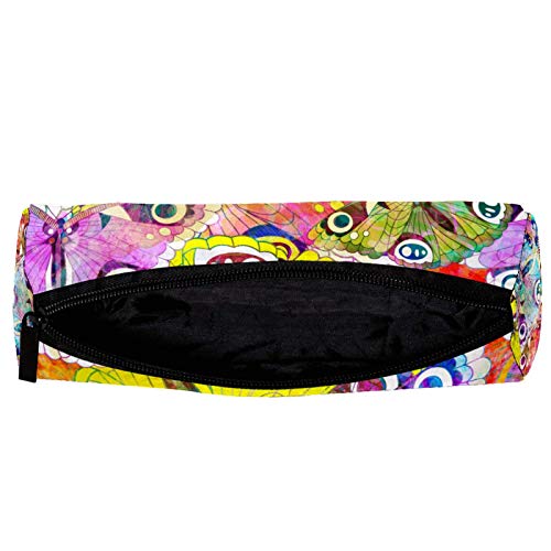 Colorful Butterflies Pencil Bag Pen Case Stationary Case Pencil Pouch Desk Organizer Makeup Cosmetic Bag for School Office