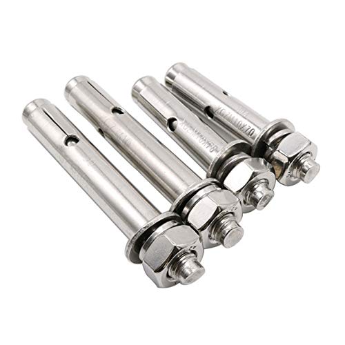 5 Pcs M6 x 50mm 304 Stainless Steel Expansion Bolt External Hex Expansion Screw Bolt Sleeve Anchor,Pool Safety Cover Expansion Bolts,for Concrete