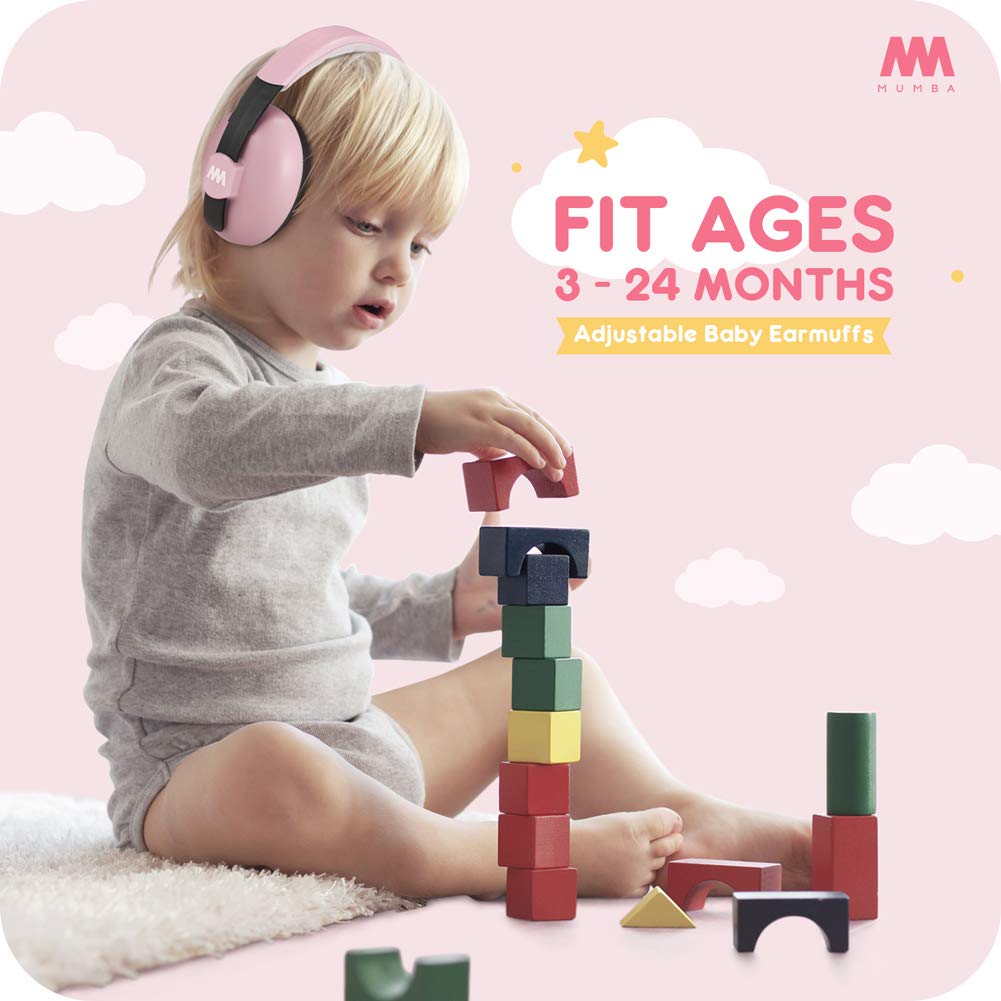 Mumba Baby Ear Protection Noise Cancelling Headphones for Babies and Toddlers Baby Earmuffs - Ages 3-24+ Months