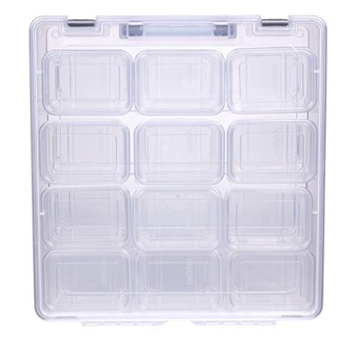 AB Designs 6967ABD Super Satchel with 9 Mixed Bins Inside Stackable Home Storage Organization Container, Clear with Sliver Latches and Handle, w/Long