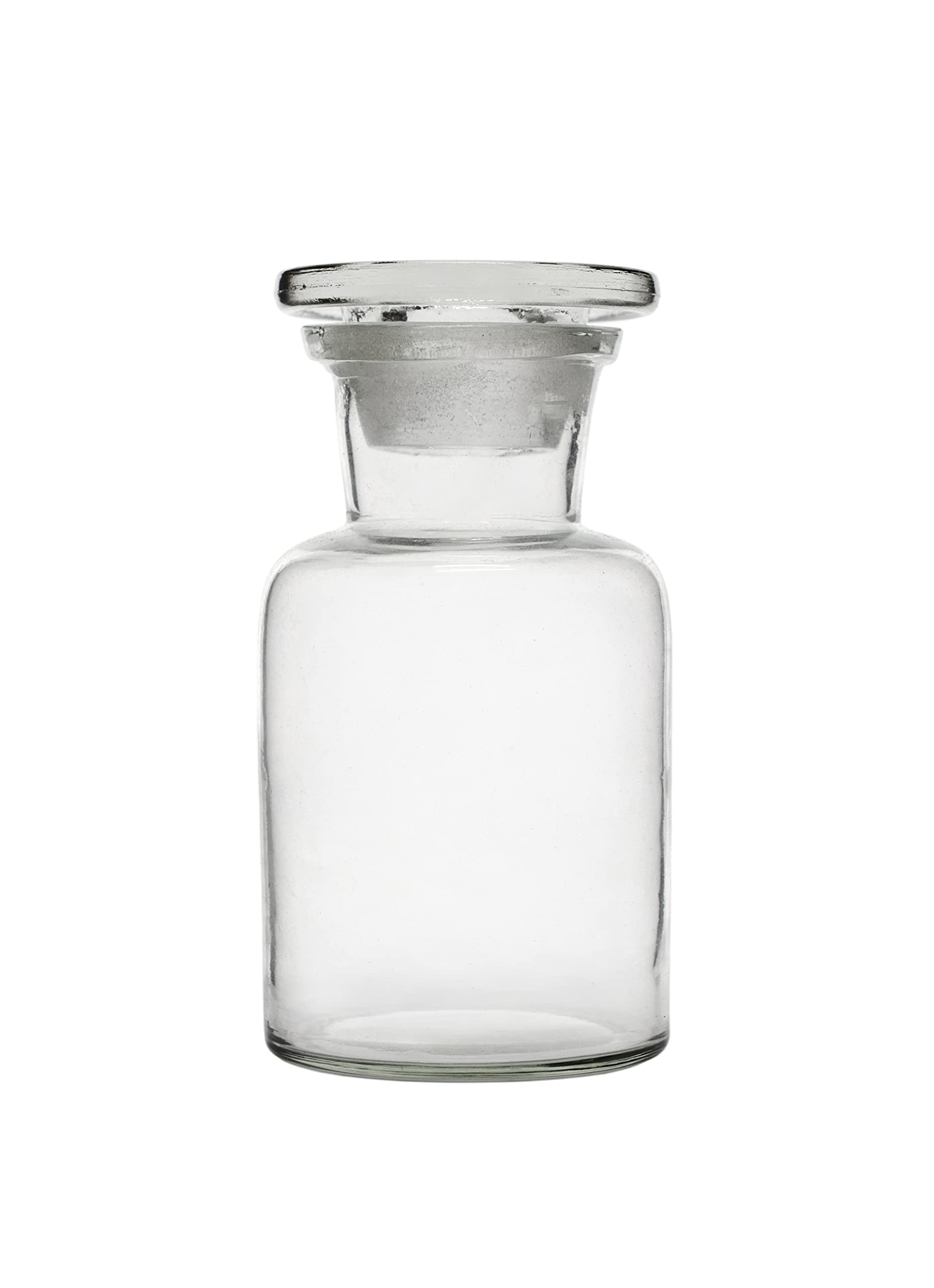 EISCO Reagent Bottle, 125ml - Wide Neck - Includes Tight Fitting Glass Stopper - Soda Glass Labs