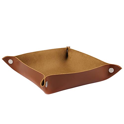 awofer Gifts for Husband&Wife, Custom Leather Valet Tray,Engraved Key Tray,Personalized Leather Catchall,Leather Desk Organizer, Gifts for Him,Her