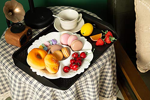 Aebeky Plastic Fast Food Tray,16.7 by 11.8-Inch,Set of 12 (Black)