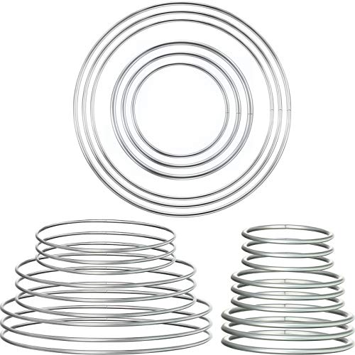 24 Pieces Metal Rings Hoops Metal Dream Catcher Rings Metal Macrame Rings Steel Craft Rings Metal Floral Hoop for Wreaths Macrame Projects(Gold, 3.5/5/ 7.5/10/ 12/16 cm)