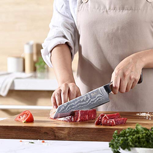 Latim's Professional Chef Knife 8 inch,Damascus Kitchen Knives Made of Japanese VG-10 Stainless Steel with Unique Pattern,Ultra Sharp Blade and Ergonomic Handle