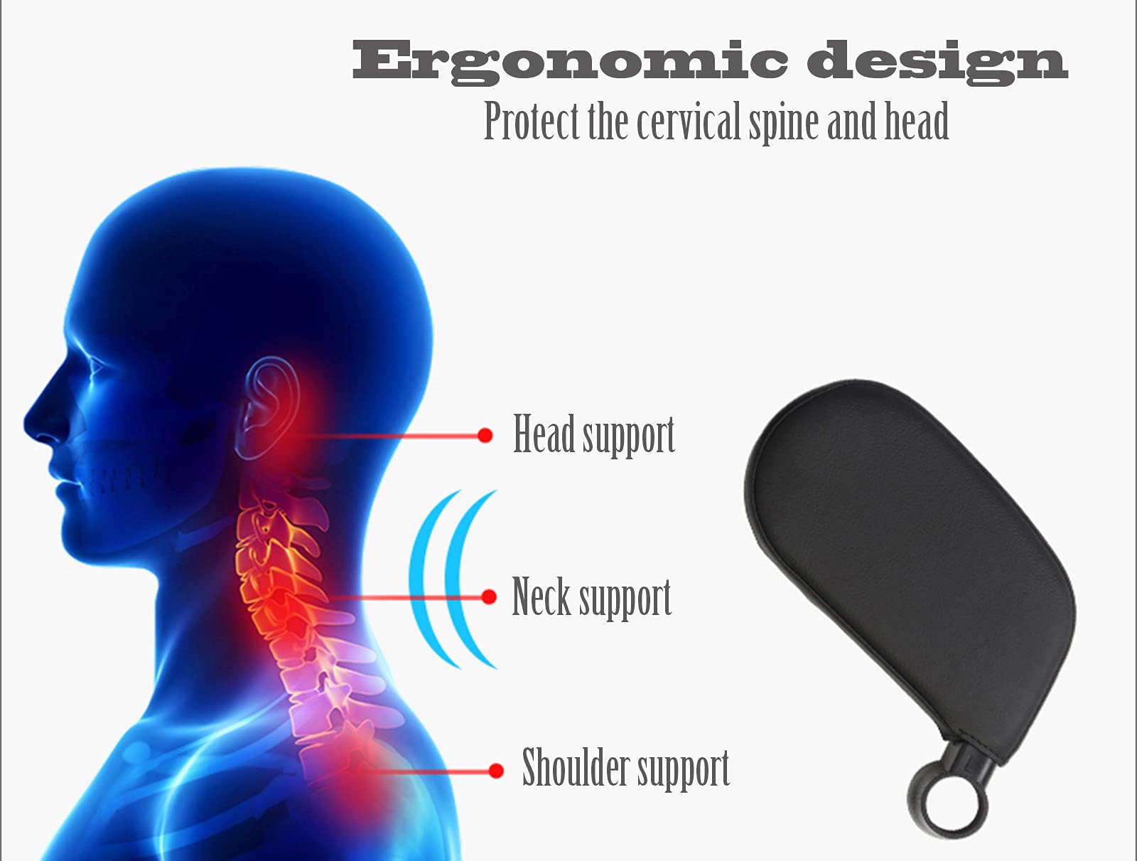 2022 Car Seat Headrest Pillow,car headrest Pillow,car seat Head Support Infant,Premium Seat Head Pillow,Grey Pillow,360 Degree Adjustable,for Children and Adults (-Grey)