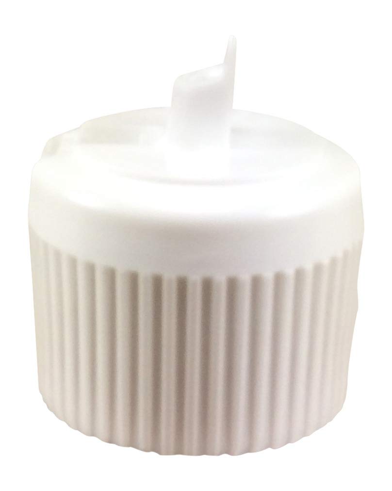 Biopharm 28-410 White Ribbed Side Flip Top Liquid Dispensing Cap/Spout |Pack of 24