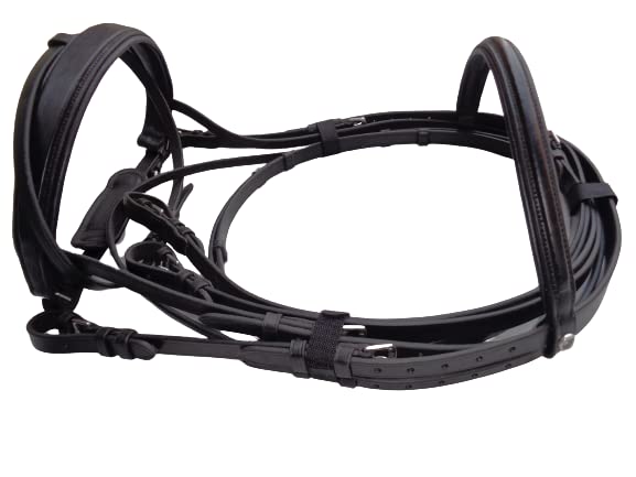 Black Leather Horse Bridle - Plain Hunter Bridle for Horses - COB Size