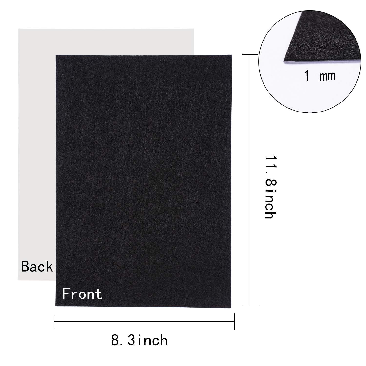 18 Pieces Halloween Adhesive Craft Felt Fabric Sheets Fabric Sticky Back Sheet for Halloween Decoration Christmas DIY Art Projects, A4 Size (Black Orange and Purple)