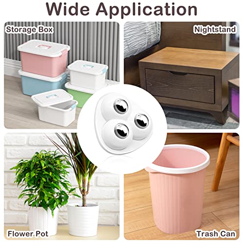 8pcs Mini Caster Appliances Wheels, 360°Rotation Small Appliance Wheels for Kitchen Appliances, Adhesive Universal Caster Wheels Sticky Pulley Small Appliance Casters for Storage Box (White)