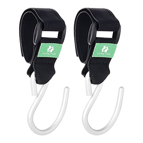 Stroller Hooks 2 Pack –for Stroller Accessory Hook, Durable Mommy Hook - Baby Stroller Hanging Hooks, Wheelchair, Rollator, Walker, Car Hooks (Green)