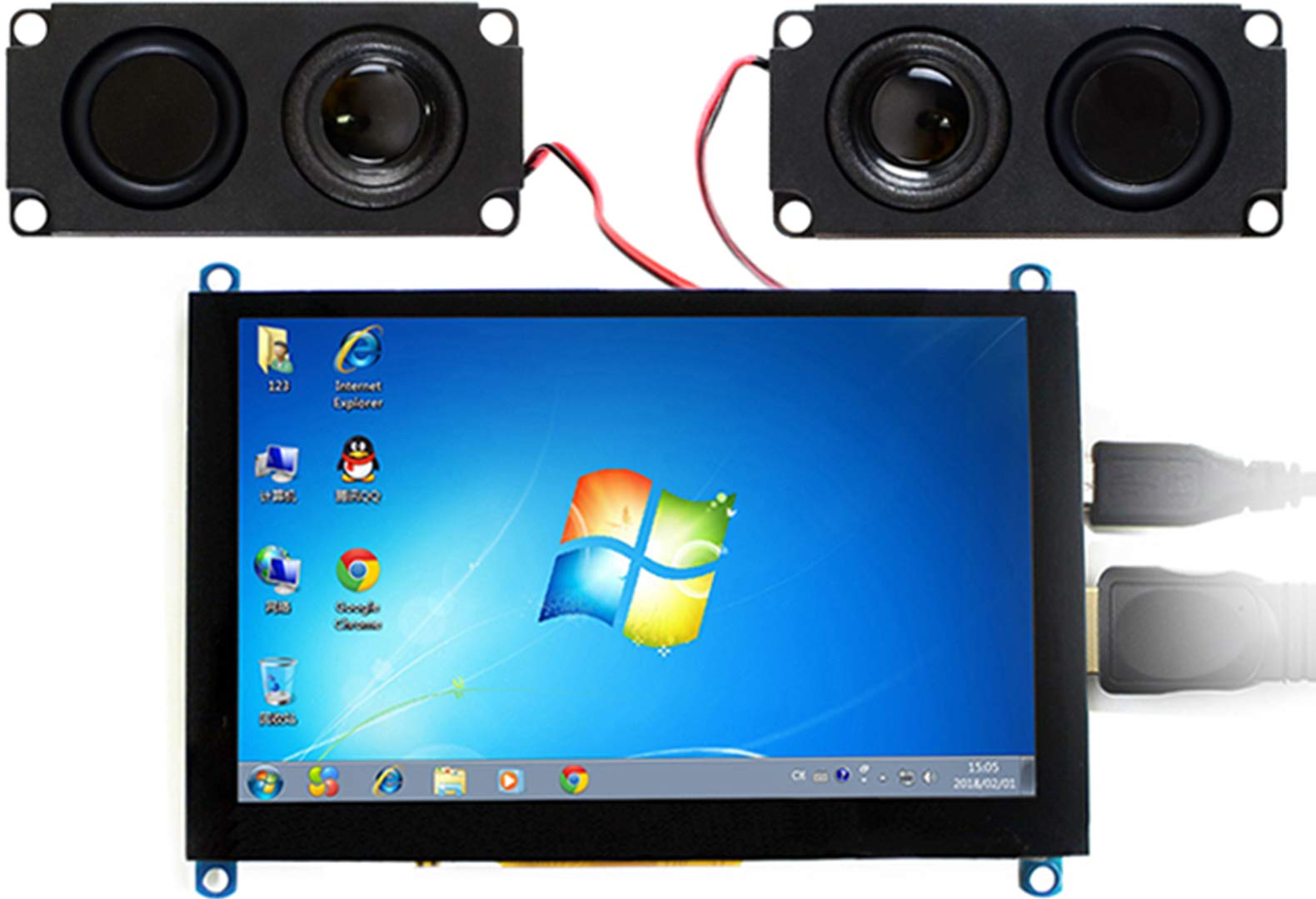 5inch HDMI LCD (H) Capacitive Touch Screen 800x480, Supports Raspberry Pi Jetson Nano BB Black Banana Pi PC Windows 10 Raspbian Ubuntu Kali WIN10 IoT Retropie HDMI/VGA Display Port