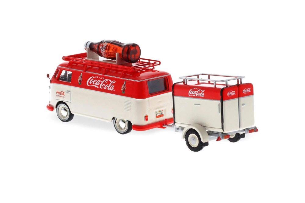 1960 Volkswagen T1 Kombi Van with Trailer, Coca-Cola - Motorcity Classics 443060 - 1/43 Scale Diecast Model Toy Car