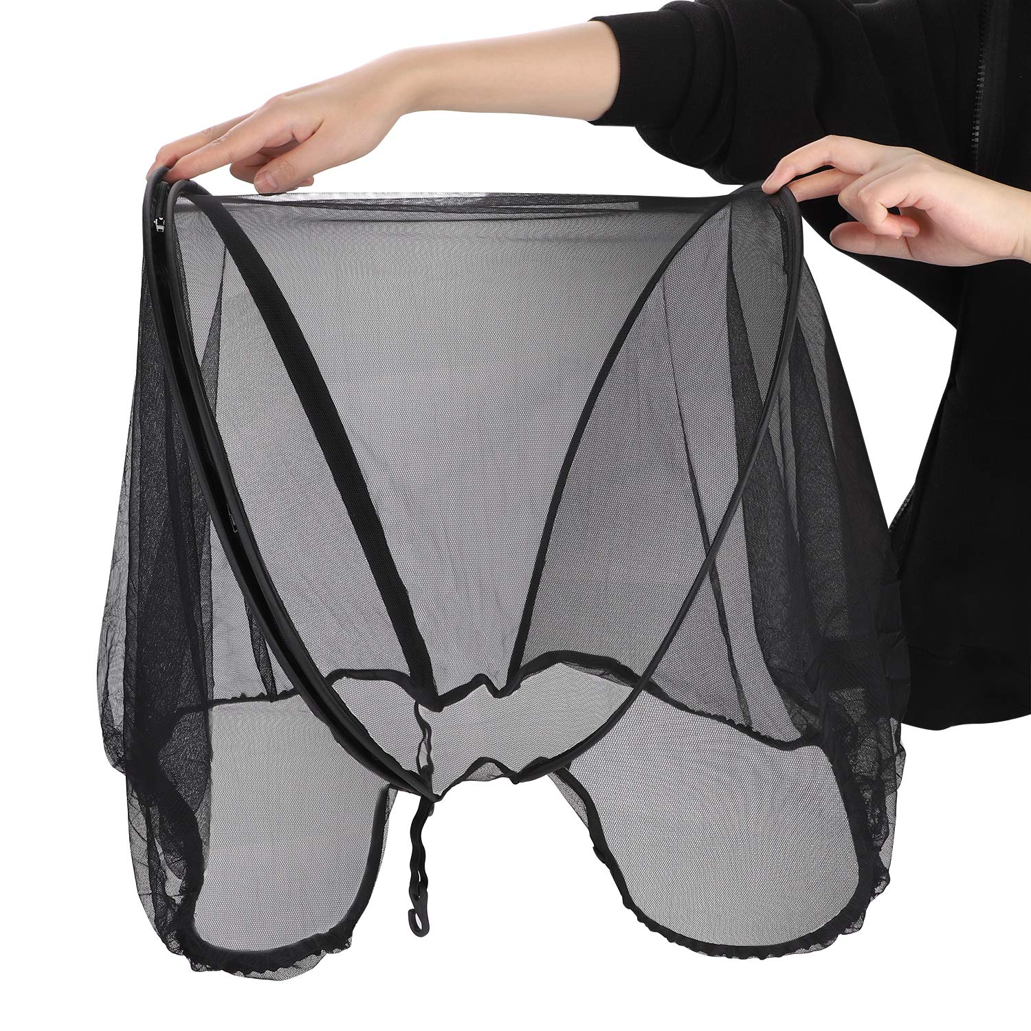 2 in 1 Net Baby Stroller Sun Shades with Zipper Window, Universal Mesh Travel Breathable See Through Outdoor Walking Beach Parasol Windproof Protective Cover for Seats, Bassinets and Carriers