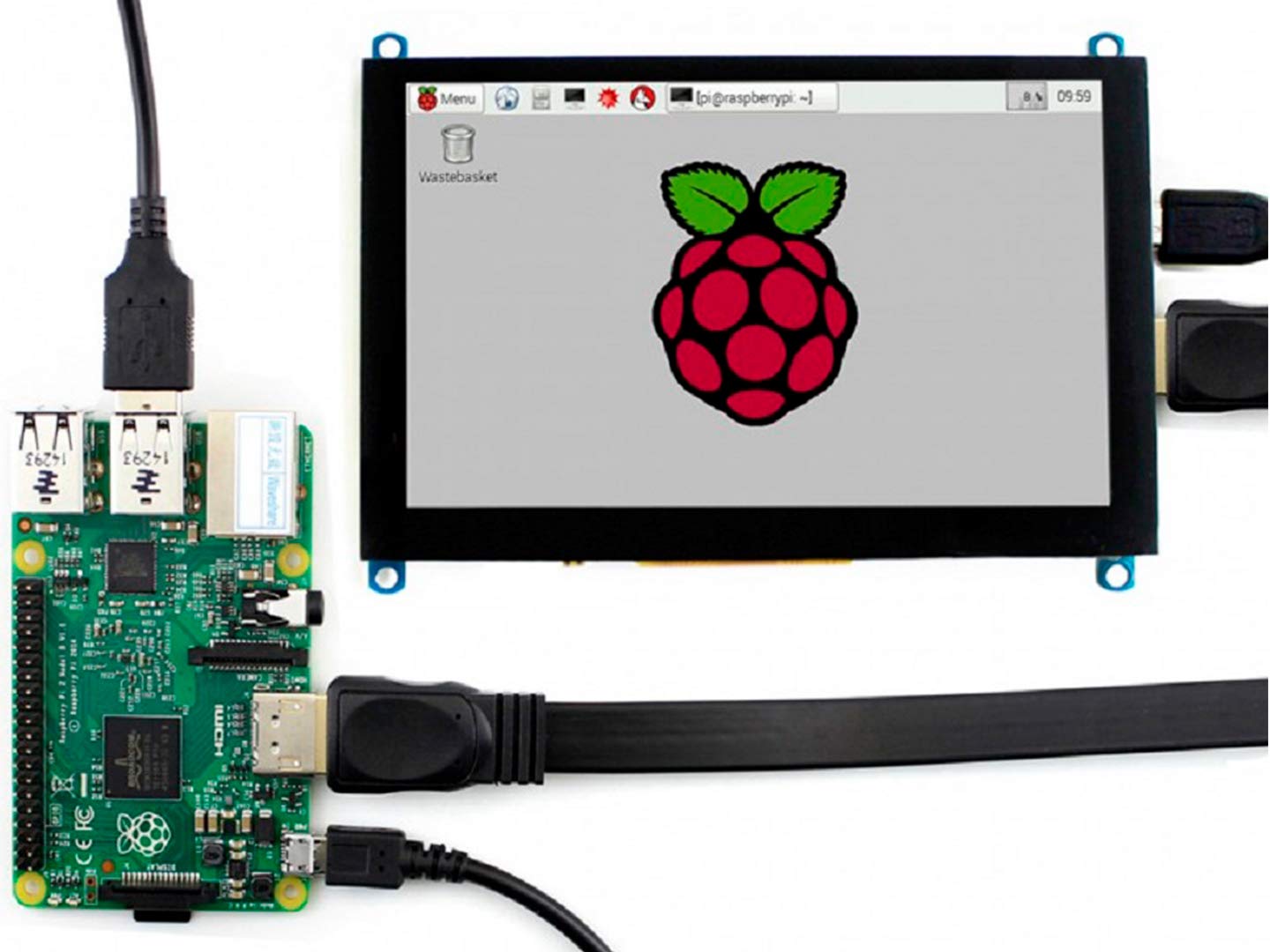 5inch HDMI LCD (H) Capacitive Touch Screen 800x480, Supports Raspberry Pi Jetson Nano BB Black Banana Pi PC Windows 10 Raspbian Ubuntu Kali WIN10 IoT Retropie HDMI/VGA Display Port
