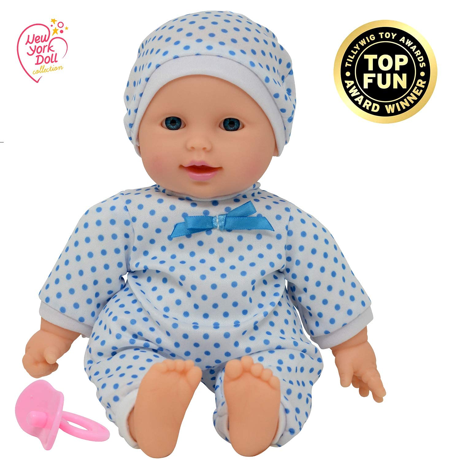 11 inch Soft Body Boy Baby Doll in Gift Box - Doll Pacifier Included -Toy Dolls for Boys and Toddlers