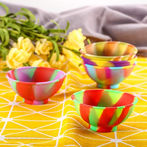 14 Pieces Mini Silicone Pinch Bowls, 1.75 Ounce Prep and Serve Bowls, Multicolor Reusable Snack Bowls Silicone Condiment Bowls for Sauce, Nuts, Candy, Fruits, Appetizer, Snacks