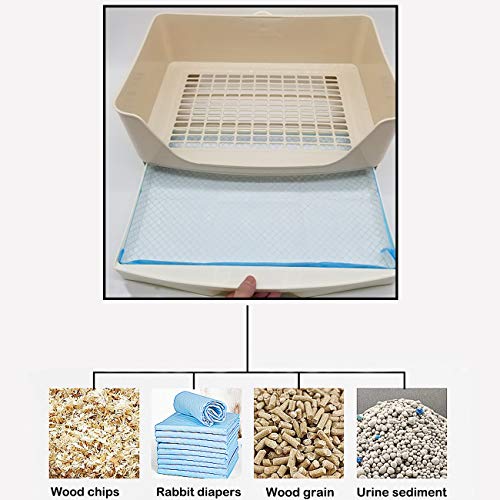 Linifar Extra Large Rabbit Litter Box, Pet Potty Corner Cage Toilet with Bonus Pads for Adult Bunny Guinea Pig Chinchilla Ferret
