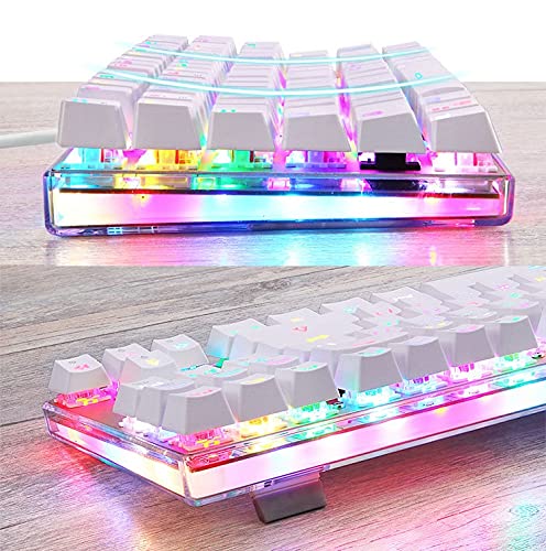 QHH Mechanical Gaming Keyboard RGB LED Rainbow Backlit Wired Keyboard with Red Switches for PC/Gamer, Typist