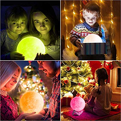 Shiny Alice 16 Colors Personalized Photo Night Light Customized 3D Printing USB Charging Moon Lamp Moon Light Night Light for Kids Gift for Women Christmas Gift…