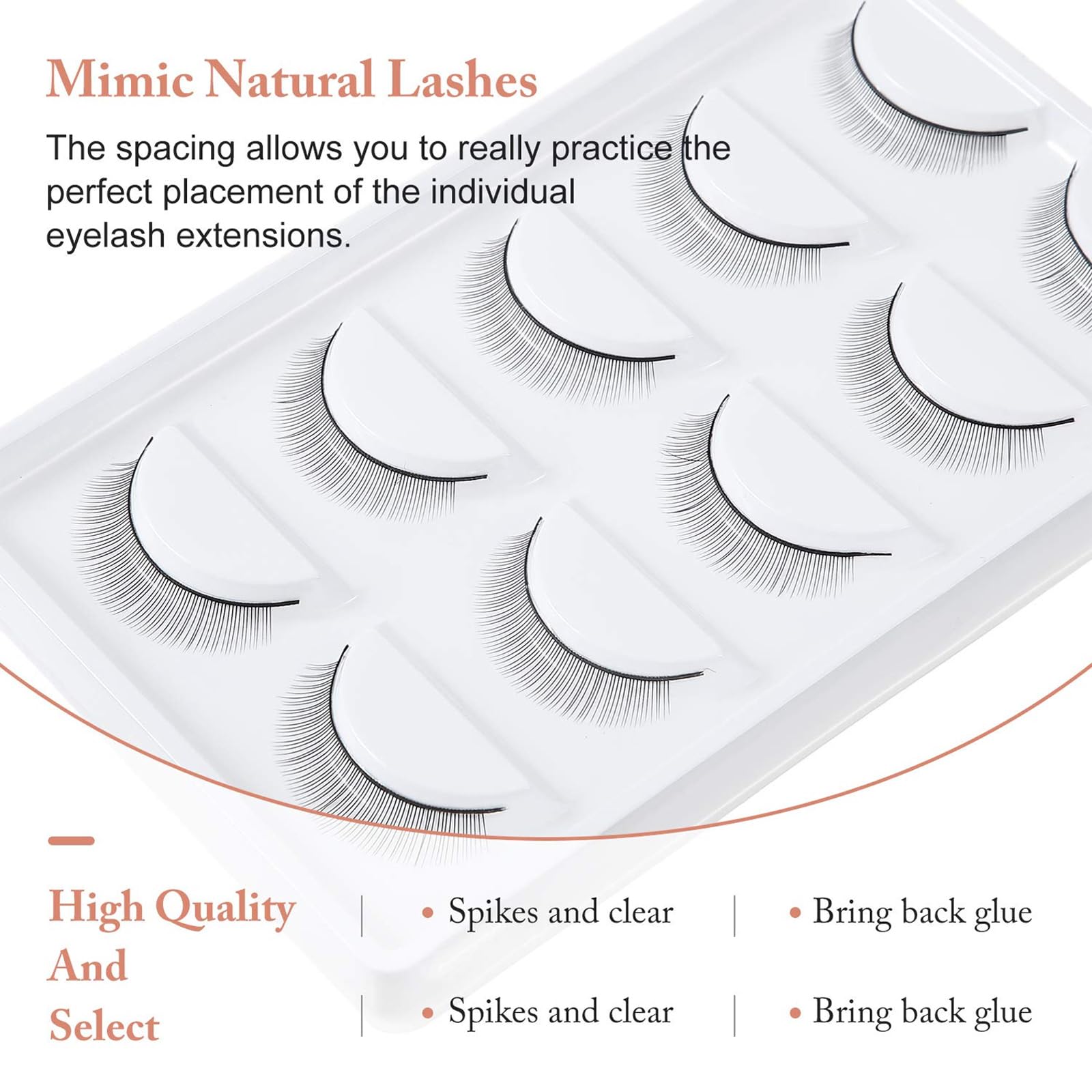 50 Pairs Practice Eyelashes Training Lashes Self-adhesive Practice Lashes Eyelash Strips for Training Eyelash Extension Makeup Beginners Beauty Salon