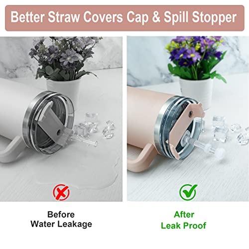 2023 New Set Straw Cover Straw Replacement Boot Sleeve Spill Stopper for Stanley Cup 40 oz 30 oz Quencher, 15 Pack Tumbler Accessories for Stanley Cup