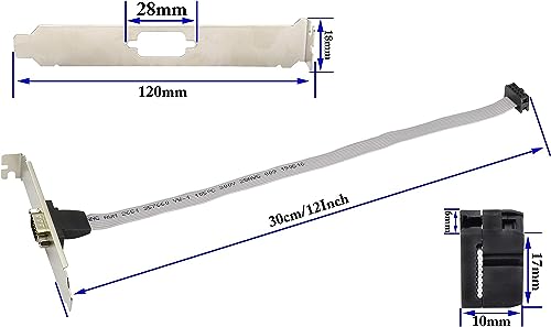 zdyCGTime 1Port DB9 RS232Serial Port Bracket to 10 pin HeaderRibbon Cable Connector Adapter, DB9 Serial Male to 10P Motherboard Header Panel Mount Cable Serial Port Bracket (12in 4Pcs) (1 Port)