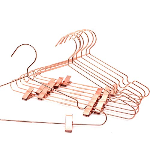 25Pack Koobay 17" Metal Hook Wire Rose Gold Copper Hangers with Clips Clothes Stroage Coat Hangers